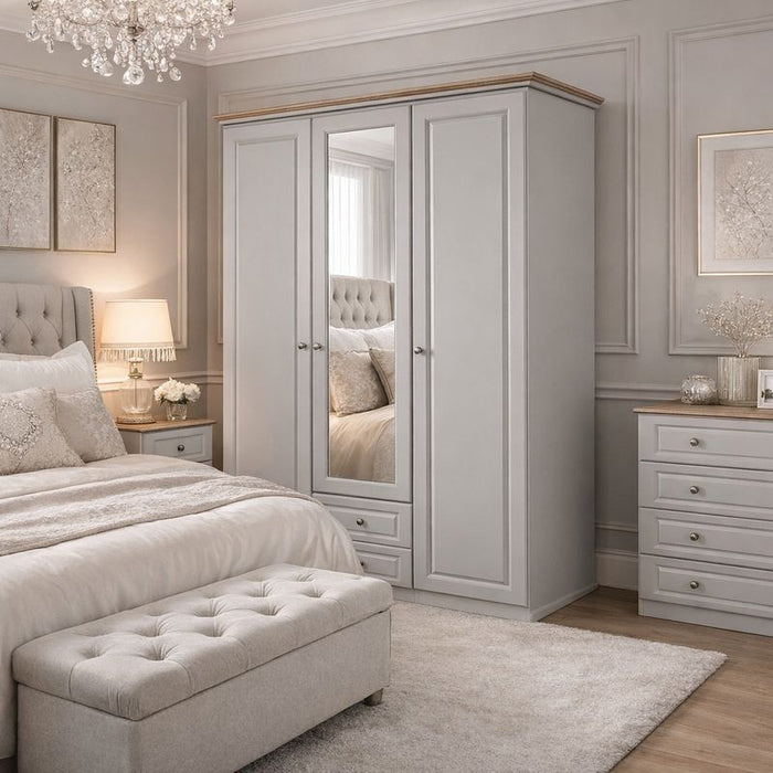 Doonbeg 3 Door 3 Drawer Wardrobe with Mirror — G Furniture and Carpets