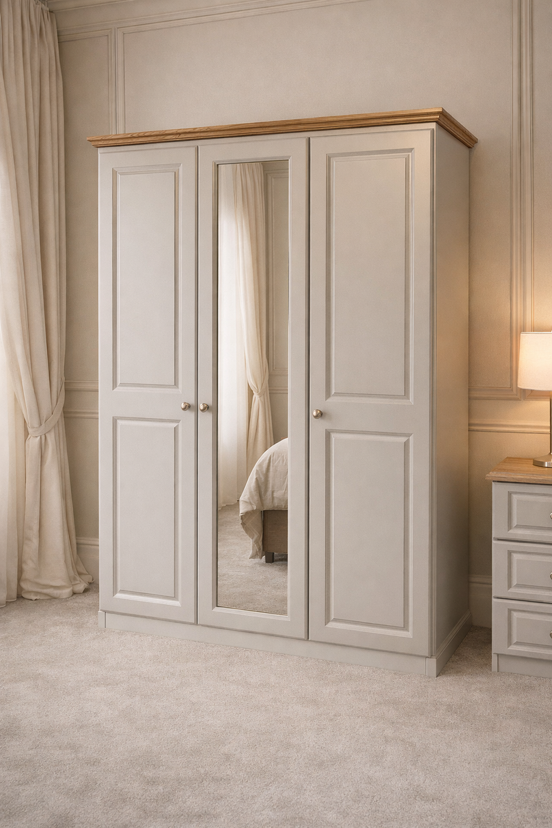 Kinvara 3 Door Wardrobe with Mirror — G Furniture and Carpets