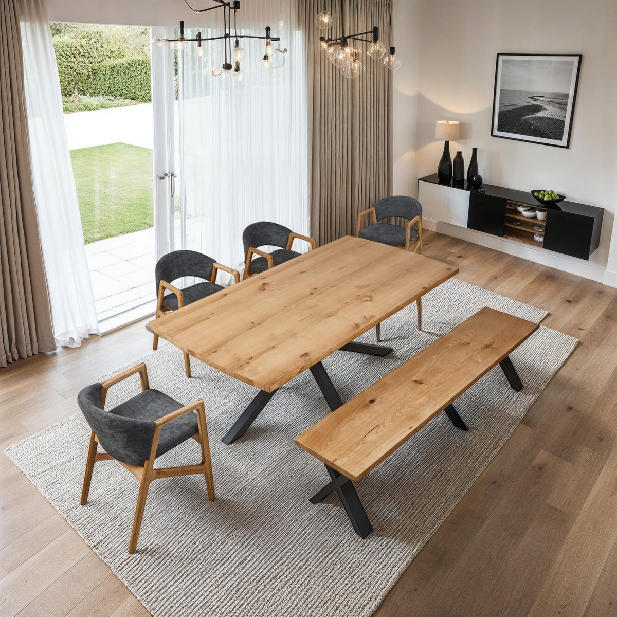 Onyx Oak 2 Metre Table — G Furniture and Carpets