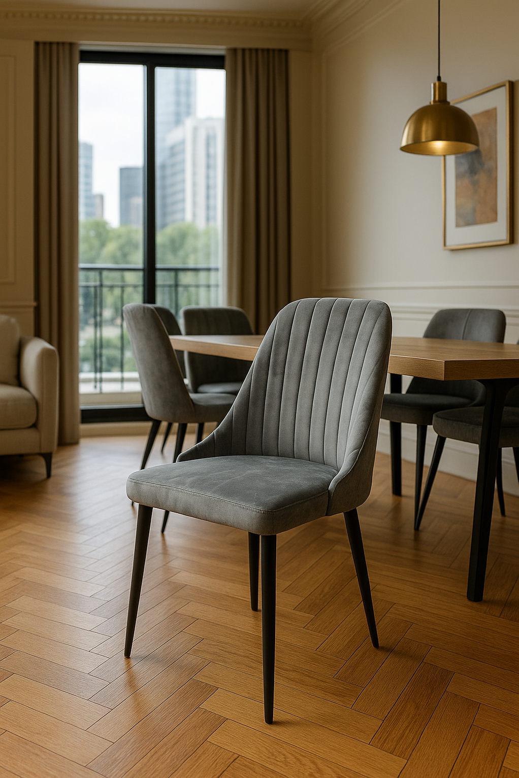 Fredrik Dining Set - 4 Pedro Chairs & Bench — G Furniture and Carpets